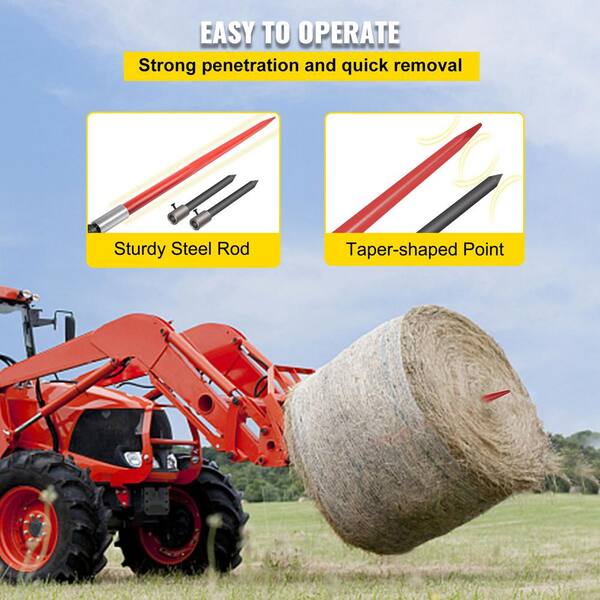 SVOPES 49 in. Hay Bale Spear 3000 lbs. Capacity Square Bale Spike with ...