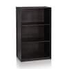 Furinno 39.5 in. Espresso Wood 3-shelf Standard Bookcase with Storage ...