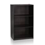 Furinno 39.5 in. Espresso Wood 3-shelf Standard Bookcase with Storage ...