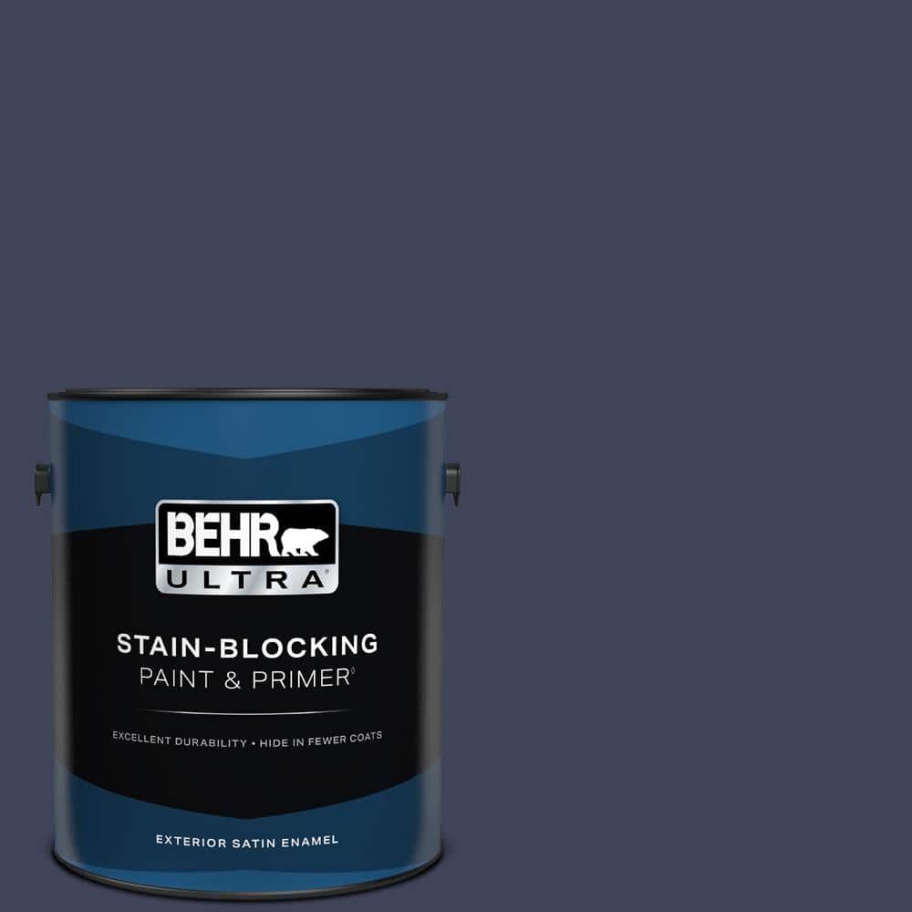 BEHR ULTRA 1 gal. #MQ5-09 Manhattan Blue Satin Enamel Exterior Paint ...