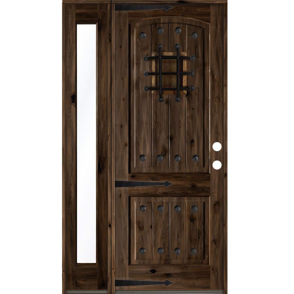 Krosswood Doors 44 in. x 96 in. Mediterranean Knotty Alder Left-Hand ...