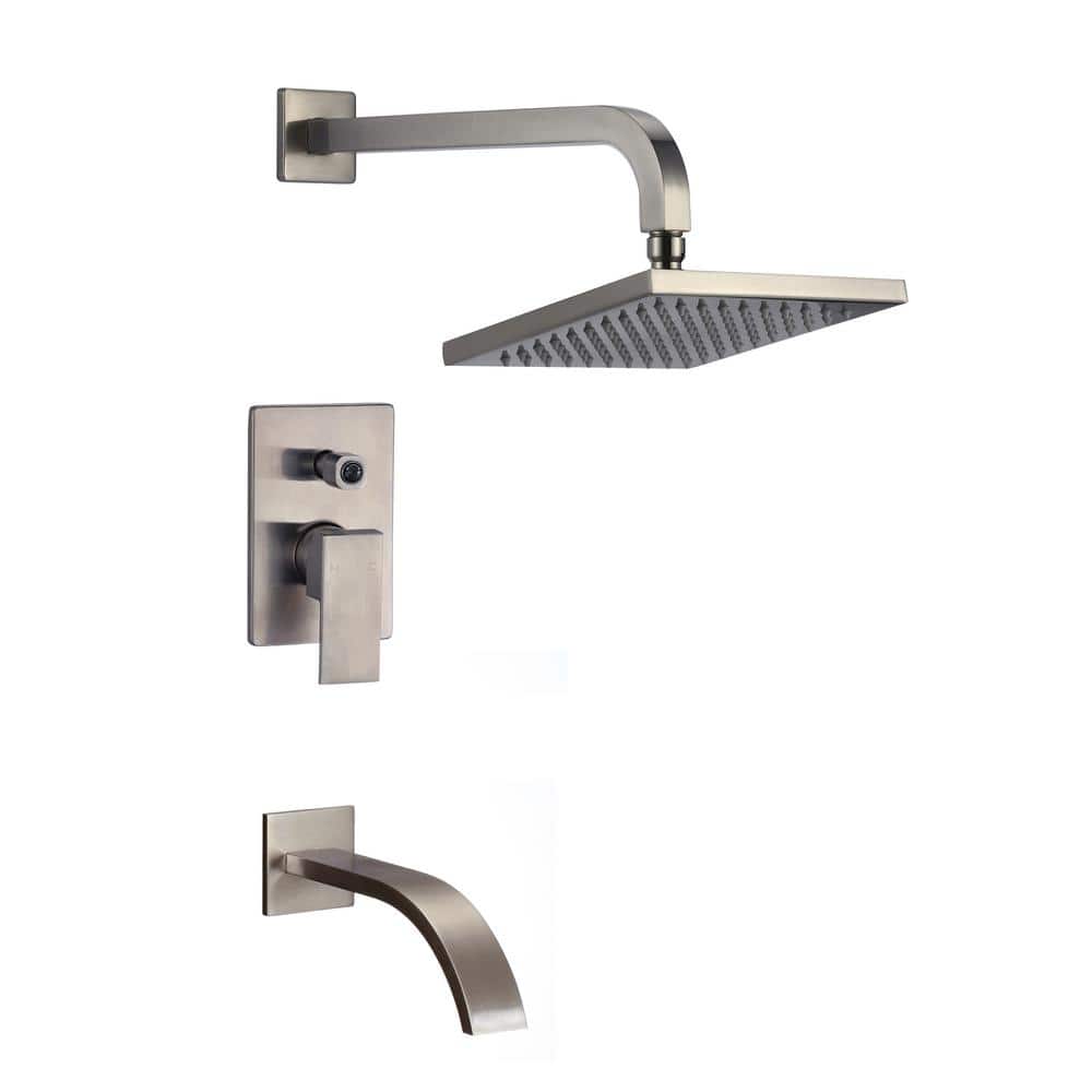 16 GAUGE SINKS Roxy 7.68 in. W 3 Jet Shower Tower in Brushed Nickel ...