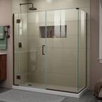 DreamLine Unidoor Plus 60 in. W x 30-3/8 in. D x 72 in. H Frameless Hinged Shower Enclosure in ...