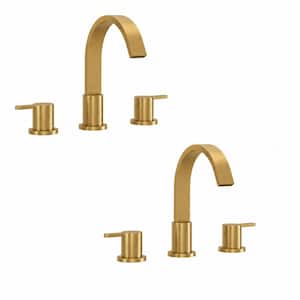 YAWWALK 8 in. Waterfall Widespread Double Handle 360° Swivel Bathroom ...