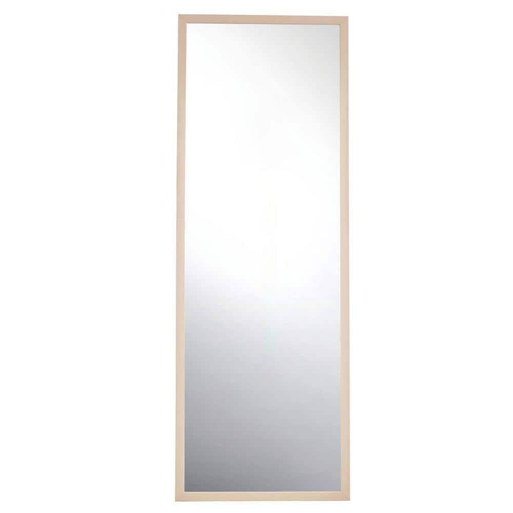 Vsmile 22.8 in. W x 65 in. H Light Oak Modern Rectangle Wooden Framed ...