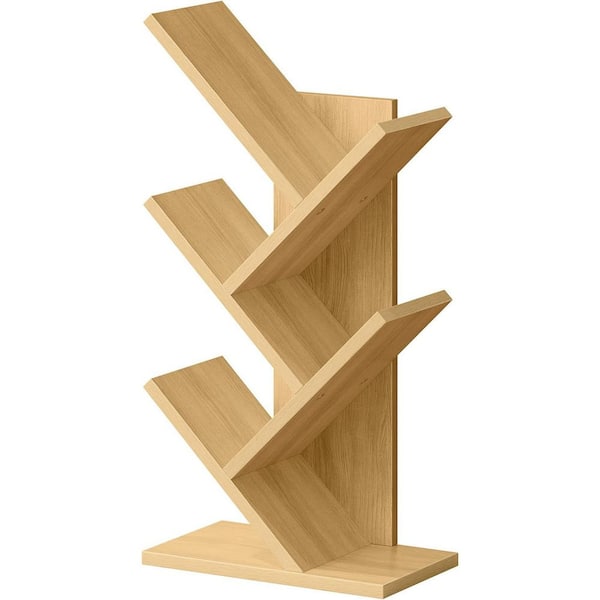 Yellow 11.8 in. x 24 in. Wood Classic 4-Tier Desk Display Shelf ...