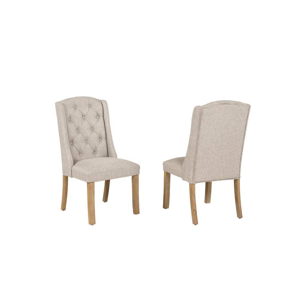 Reviews for Best Quality Furniture Katt Beige Linen Fabric with Rustic ...