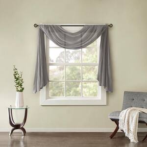 Madison Park Kaylee 144 in. L x 42 in. W Taupe 100% polyester Sheer ...