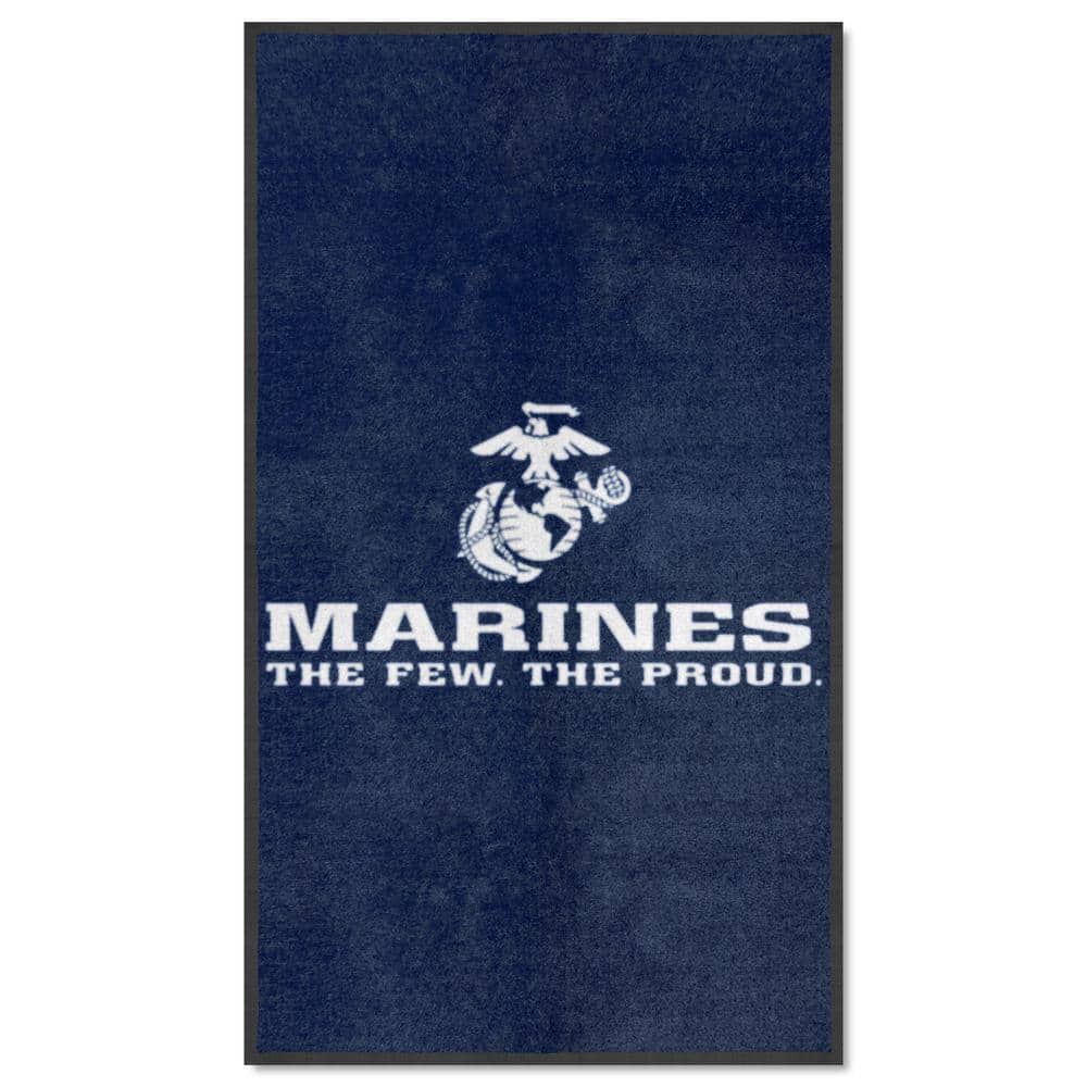 FANMATS Blue 3' x 5' U.S. Marines High-Traffic Indoor Mat with Durable ...