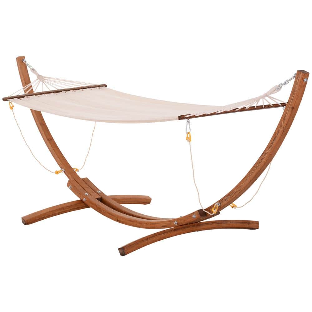 Tatayosi 10.67 ft. Wood Outdoor Hammock Bed Heavy Duty Roman Arc ...