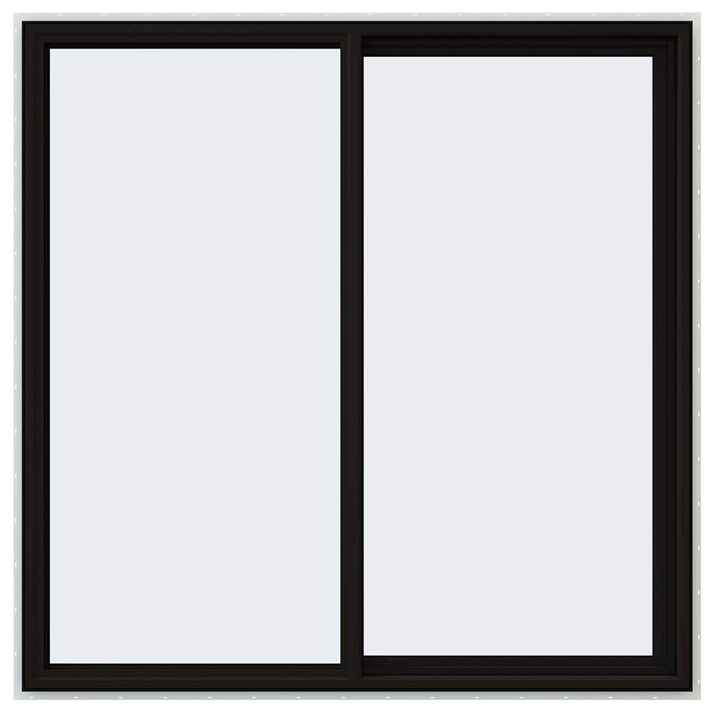 JELD-WEN 60 in. x 60 in. V-4500 Series Black Exterior/White Interior ...