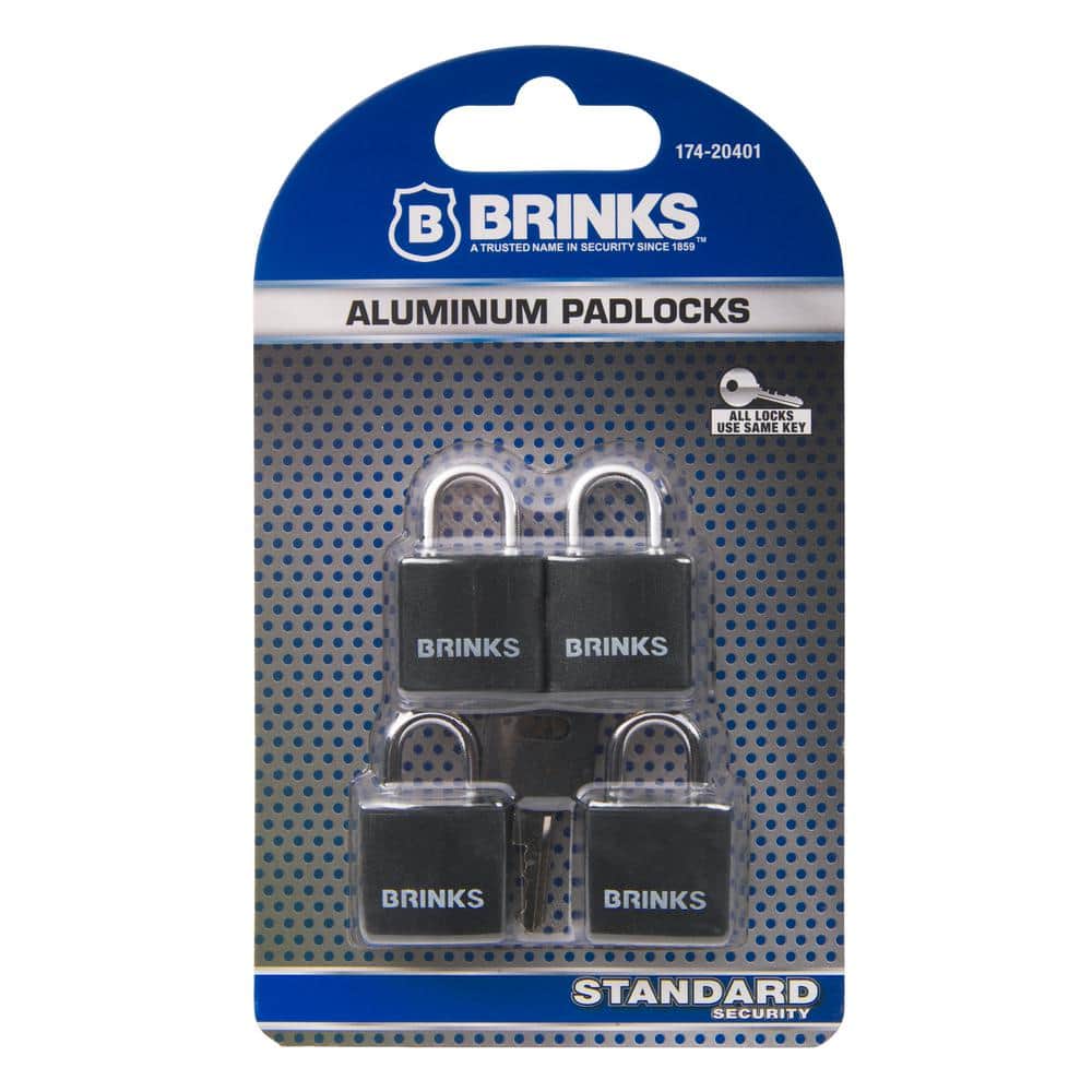 Brinks 7/16in. (20mm) Covered Aluminum Padlock (4-Pack) 174-20401 - The ...