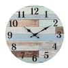 Cubilan Blue Analog Round Coastal Battery Operated Wall Clock 457055497 ...