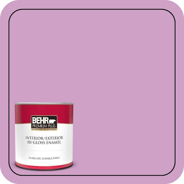 BEHR PREMIUM PLUS 1 qt. #670B-4 Geranium Bud Hi-Gloss Enamel Interior ...