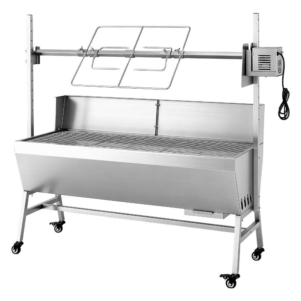 SKONYON Outdoor Rotisserie Grill 47.95 in., 38W Charcoal Pig Lamb Spit ...
