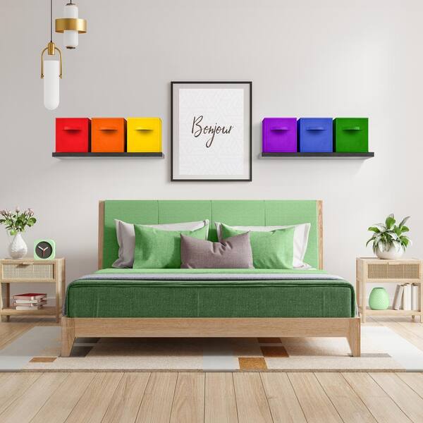 Sorbus Foldable Storage and Organizer Bins with Handles, Multicolored ...