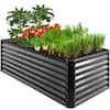Best Choice Products 6 ft. x 3 ft. x 2 ft. Gray Outdoor Steel Raised ...