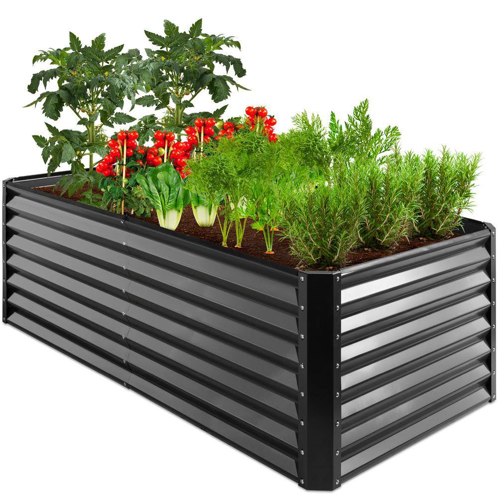 Best Choice Products 6 Ft X 3 Ft X 2 Ft Gray Outdoor Steel Raised 