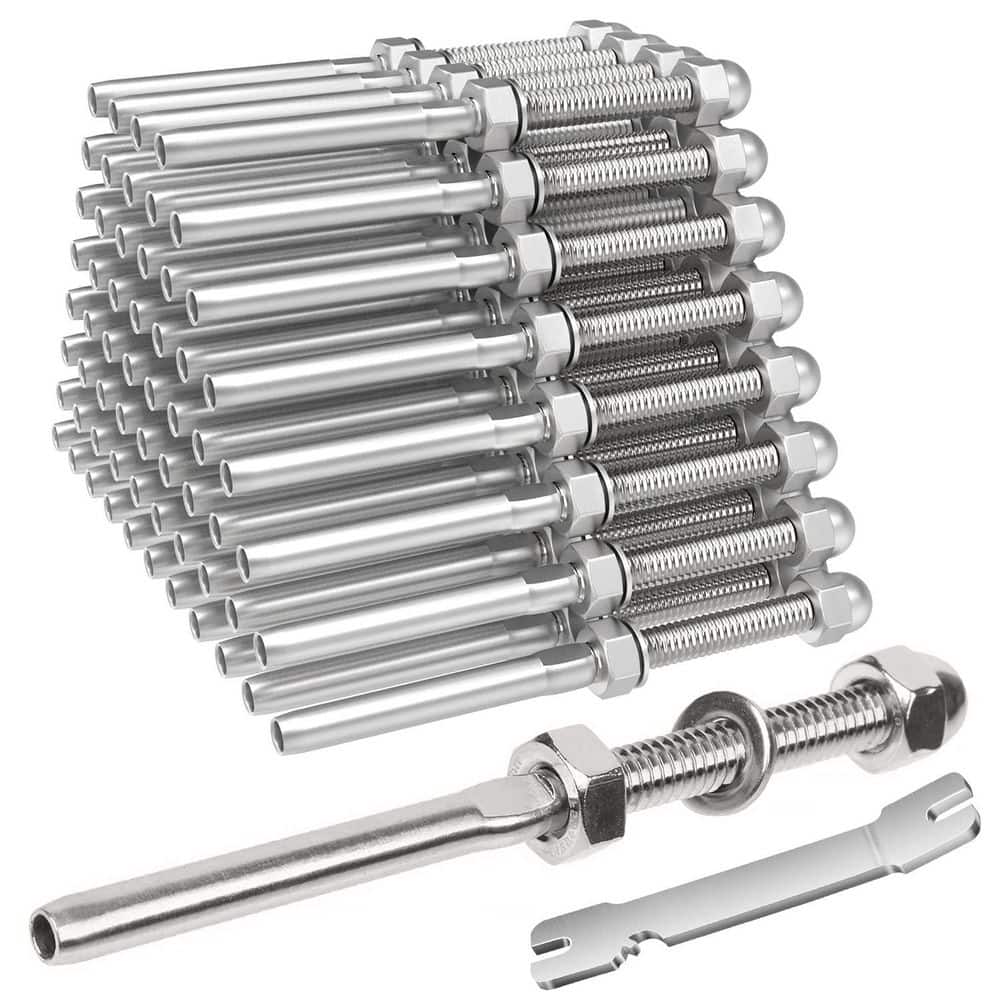 Afoxsos 50-Pack T316 Stainless Steel Cable Railing Swage Threaded Stud ...
