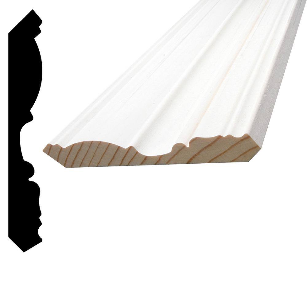 Alexandria Moulding 5/8 in. D x 4-1/2 in. W x 96 in. L Pine Wood Primed ...