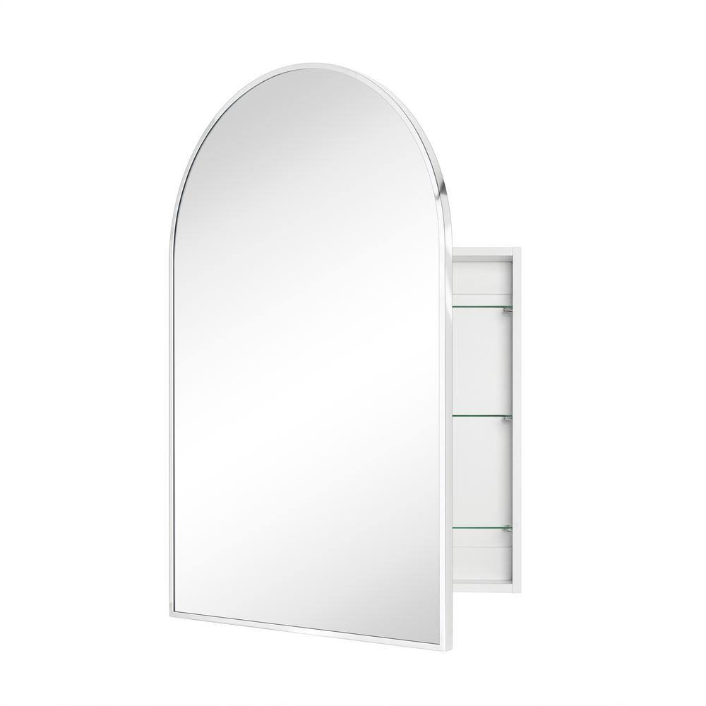 TEHOME 20 in. W x 30 in. H Arched Metal Framed Recessed and Surface ...
