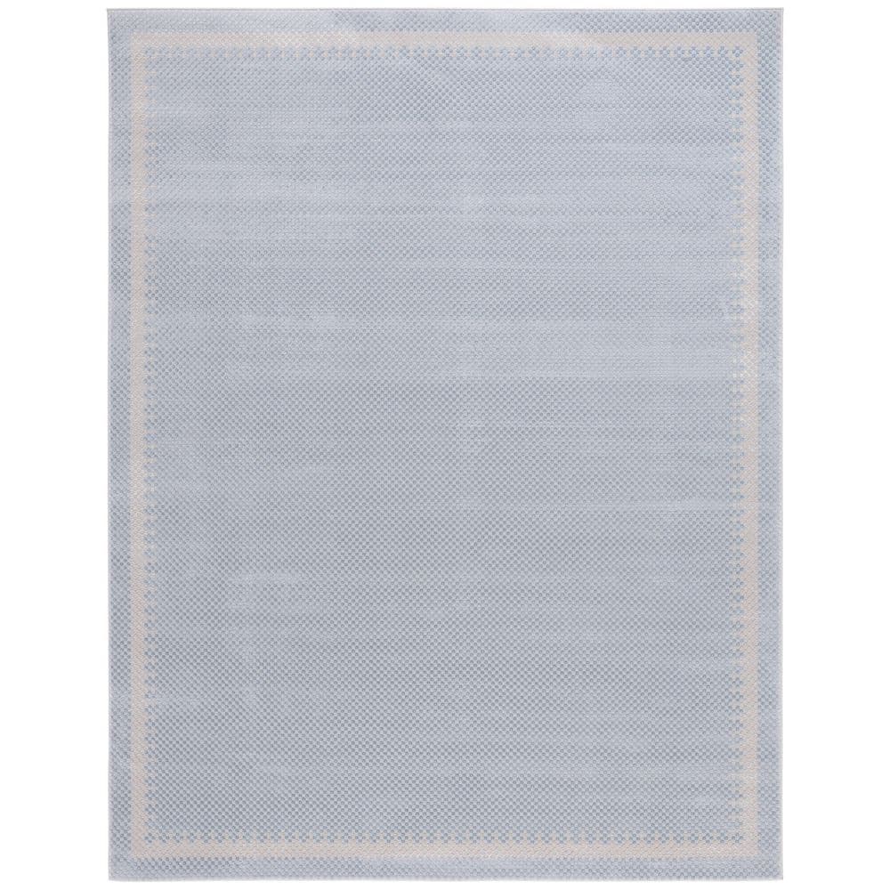 SAFAVIEH Continental 7 ft. x 9 ft. Blue/Beige Border Latticework Area ...
