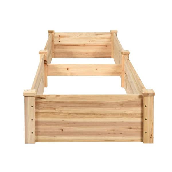 97 in. x 25 in. x 10 in. Raised Garden Bed Planter, Wooden Elevated ...