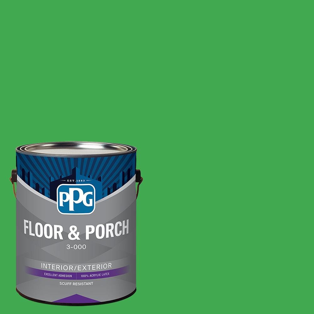 PPG 1 gal. PPG1225-7 Leap Frog Satin Interior/Exterior Floor and Porch ...