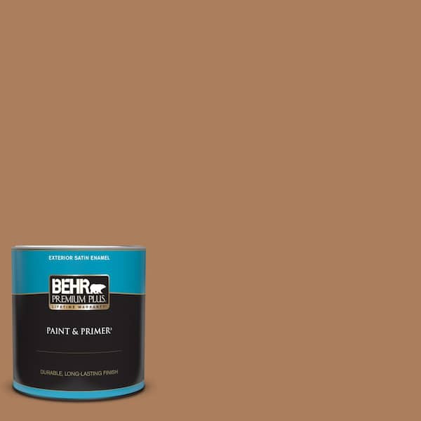BEHR PREMIUM PLUS 1 qt. #S230-6 Burnt Toffee Satin Enamel Exterior ...