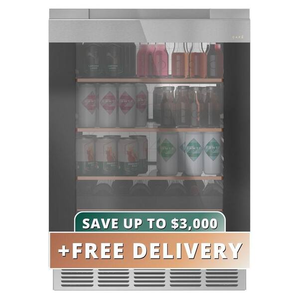 Cafe 24 in. Smart 14-Bottle Wine and 126-Can Beverage Cooler with Smart ...