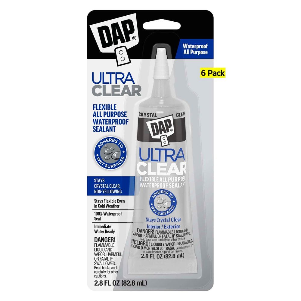 DAP Ultra Clear 2.8 oz. Crystal Clear All Purpose Waterproof Sealant (6 ...