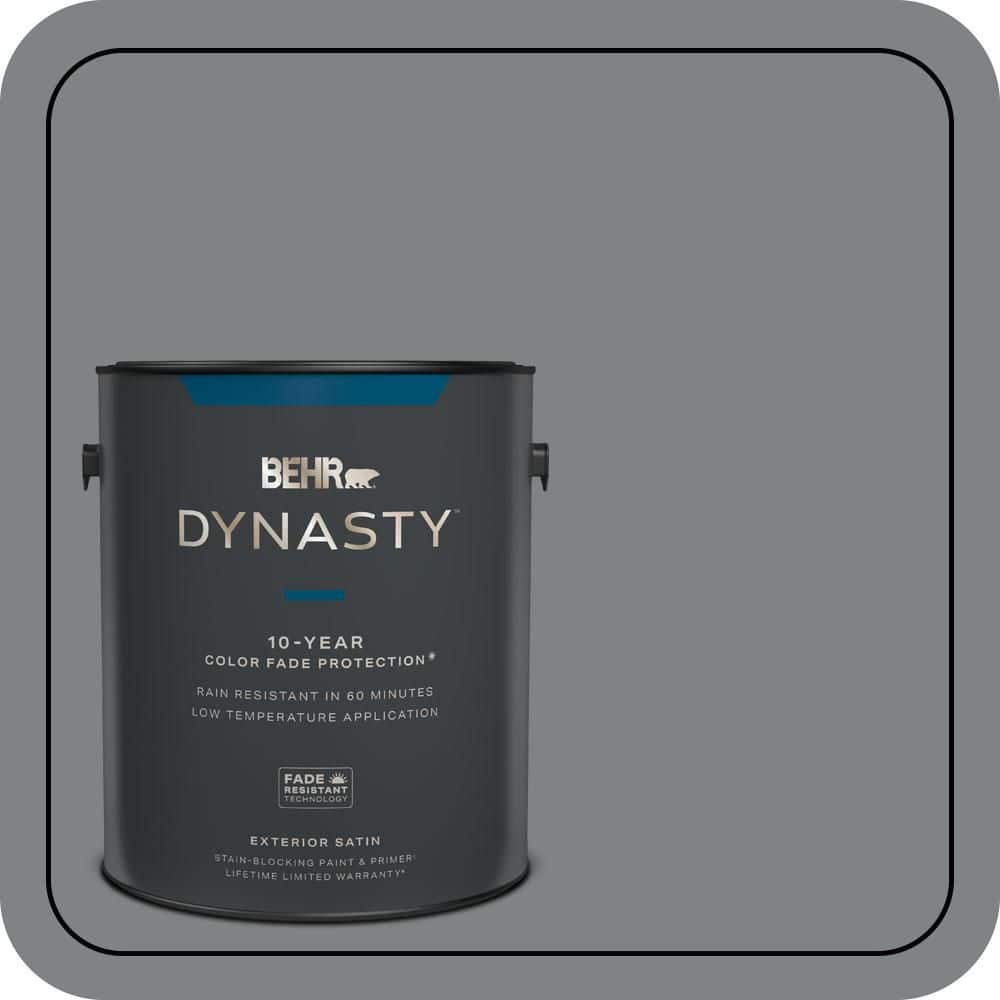 BEHR DYNASTY 1 gal. #PPU26-03 Legendary Gray Satin Enamel Exterior ...