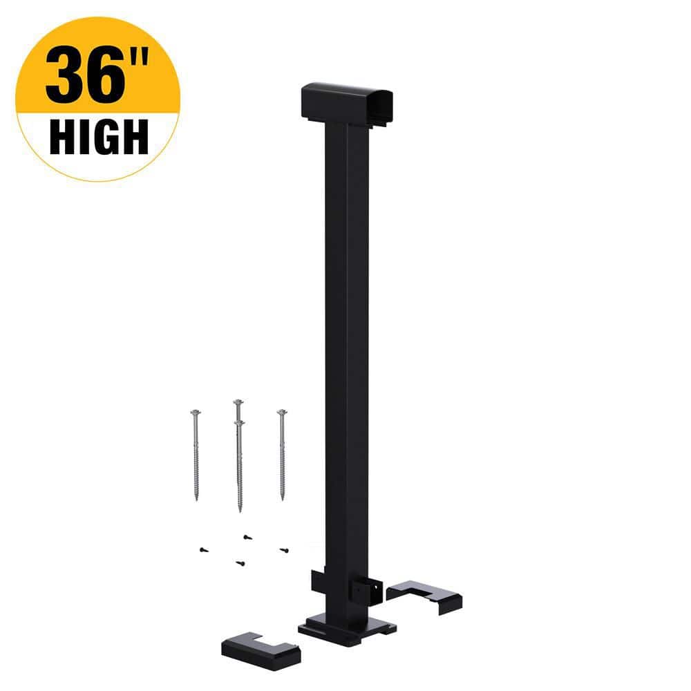 PEAK Aluminum Railing 36 in. H x 4-11/16 in. W Matte Black Aluminum ...