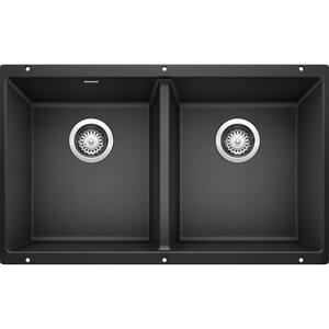 Blanco PRECIS Undermount Granite Composite 29.75 in. 50/50 Double Bowl ...
