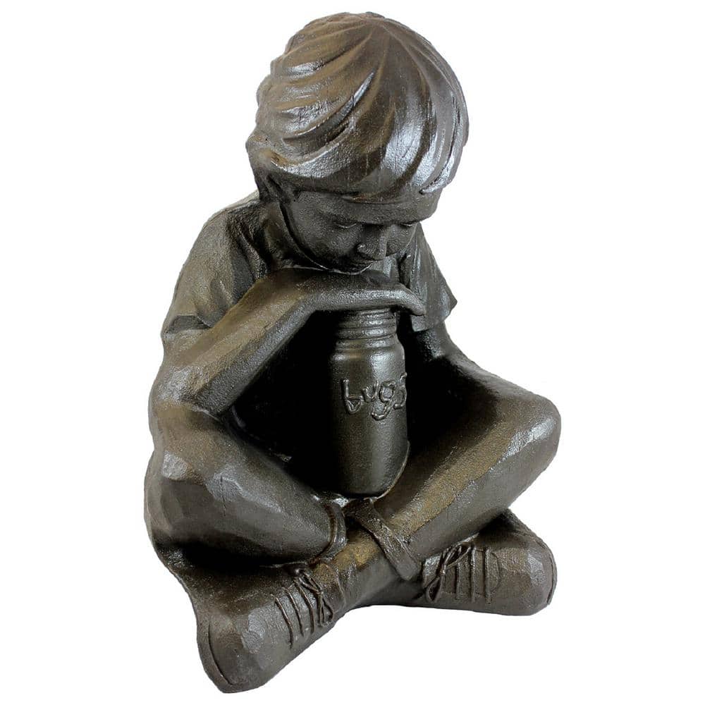 Emsco 16 in. Bronze Color Nature Boy Lawn and Garden Statue 92225-1 ...