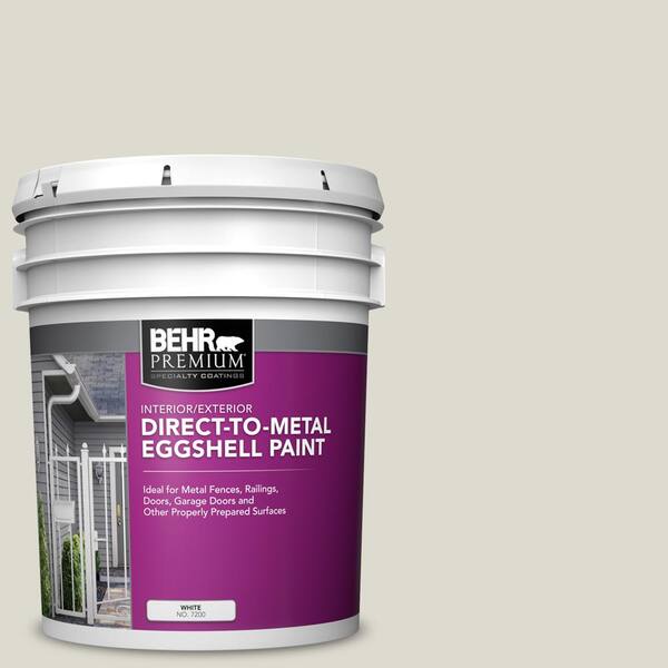 BEHR PREMIUM 5 gal. #GR-W11 Silver Ash Eggshell Direct to Metal ...
