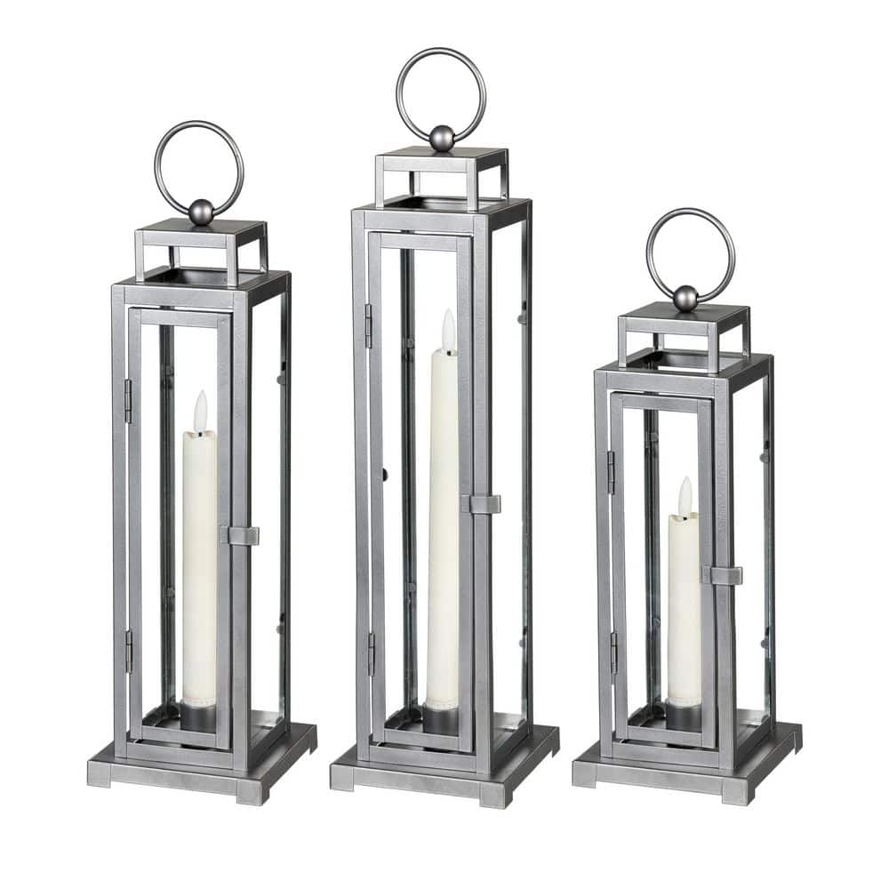 Evergreen Enterprises 16 in. Christmas Lanterns with LED Candle, Set of ...