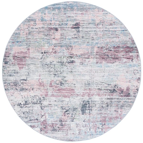 SAFAVIEH Malibu Plum/Green 6 ft. x 6 ft. Machine Washable Patchy ...