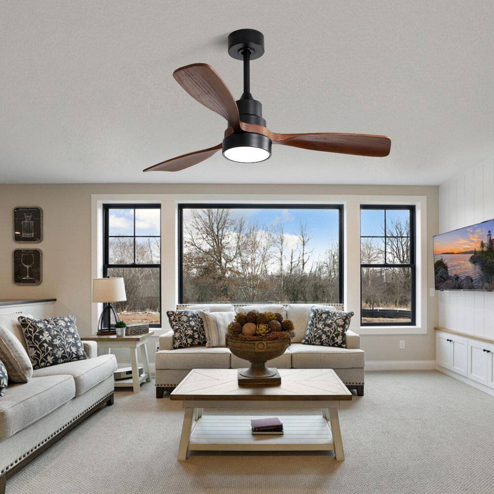 Miscool Avex 48 in. Black Brown Standard Downrod Mount Ceiling Fan with ...