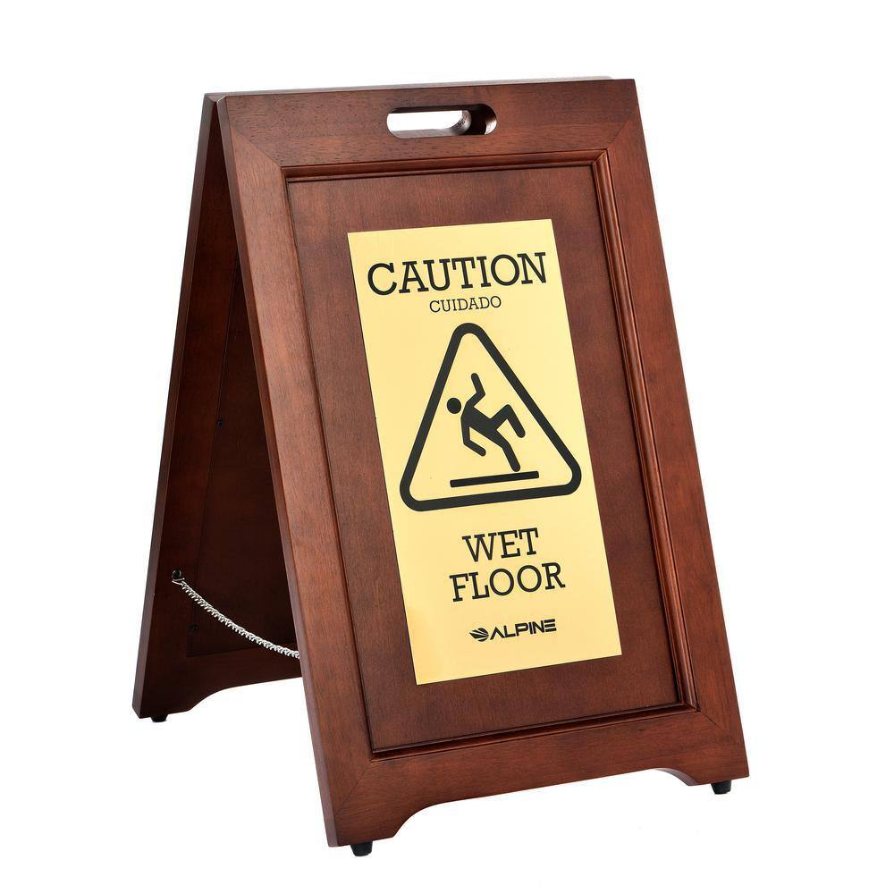 Alpine Industries 24 in. H x 15 in. W Double-Sided Brass Plated Wooden ...