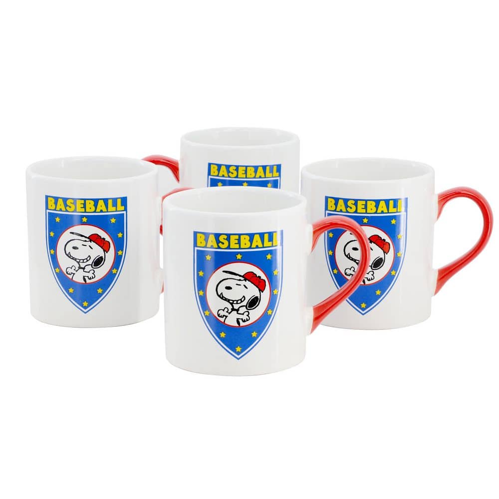 Peanuts Best In Sports Baseball 4 Piece 19 Ounce Stoneware Mug Set ...