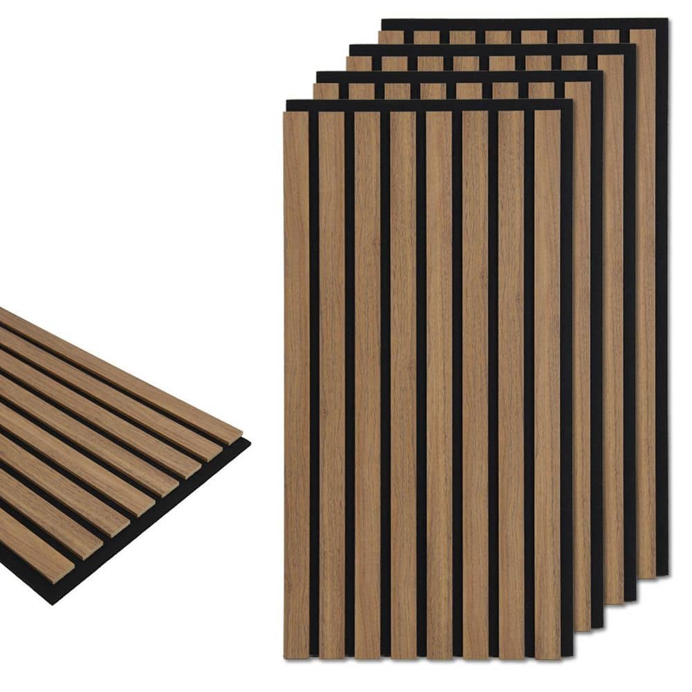 Art3dwallpanels 2/5 in. x 1 ft. x 2 ft. Dark Teak Brown MDF Shiplap ...