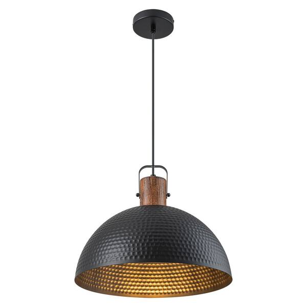 TinHon Black Modern Industrial Pendant Light with Hammered Dome Shade ...