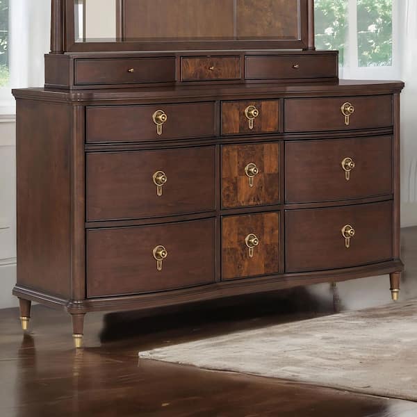 Furniture of America Whitney Dark Cherry 9-Drawer 66 in. Dresser With ...