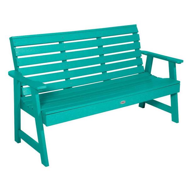 Highwood Riverside 5 ft. 2-Person Seaglass Blue Recycled Plastic Garden ...