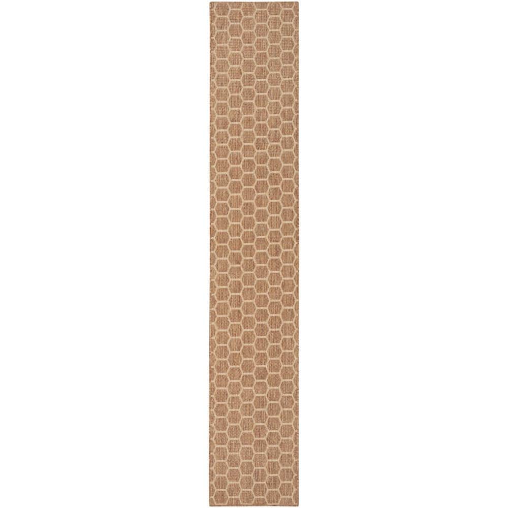 Nourison Reversible Indoor Outdoor Natural 2 ft. x 10 ft. Honeycomb ...