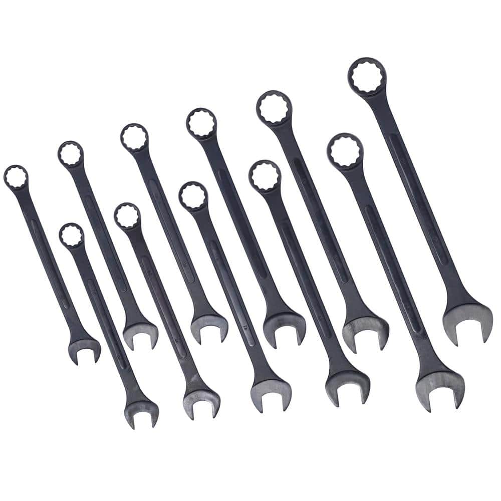 Tidoin 11-Piece Black Carbon Steel Extra Large Jumbo Combination Wrench ...