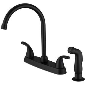 2 Handle Deck-Mount Standard Kitchen Faucet with Pull Out Side Sprayer ...