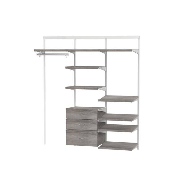 Everbilt Genevieve 6 ft. Gray Adjustable Closet Organizer Long Hanging ...