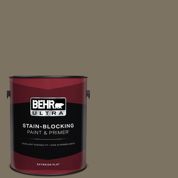 BEHR ULTRA 1 Gal. #N320-6A Ash Brown Flat Exterior Paint and Primer ...